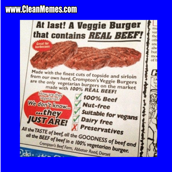 Veggie Burger – Clean Memes