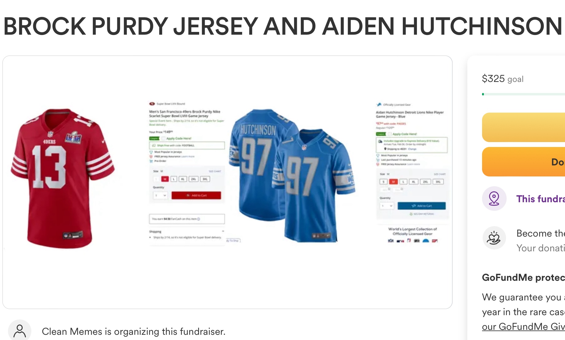 Fundraiser: Brock Purdy, Aiden Hutchinson Jersey – Clean Memes